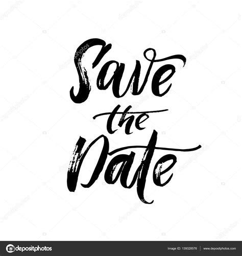 Save The Date Vector Text Calligraphy — Stock Vector © Ronedale 139328576