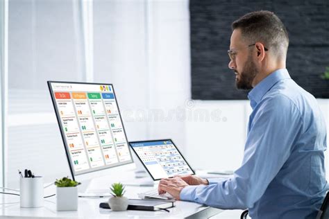 Kanban Project Management Software On Laptop Stock Image Image Of Hybrid Laptop 255074071