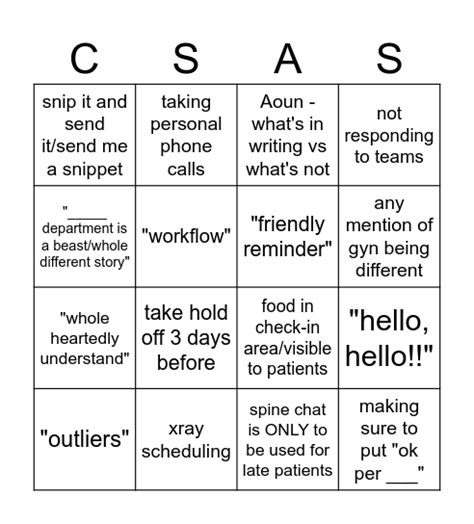 3rd 4th Floor Meeting Bingo Card