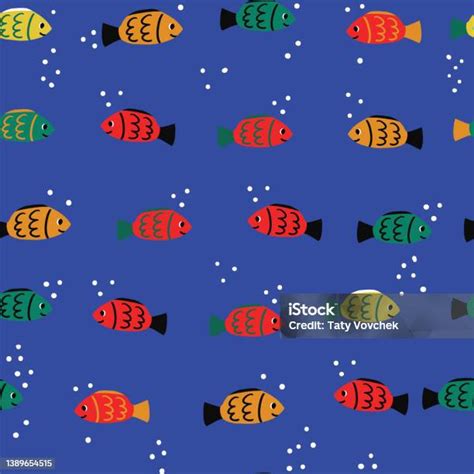 シンプルな魚とシームレスな青いシンプルなパターンベクターシンプルな海洋背景 いたずらのベクターアート素材や画像を多数ご用意 いたずら