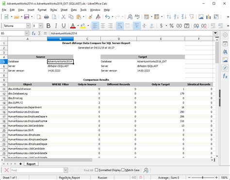 Generate Comparison Reports