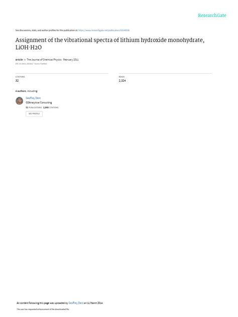 Assignment Of The Vibrational Spectra Of Lithium H Pdf Infrared