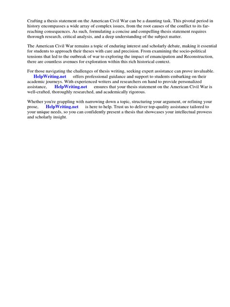 Thesis Statement On American Civil War Pdf American Civil War