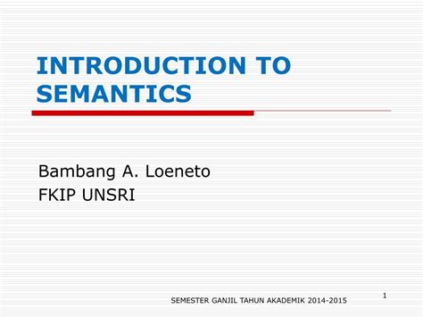 Ppt Introduction To Semantics Powerpoint Presentation Free Download