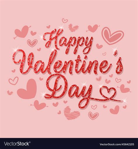 Valentines Day Glitter Lettering Royalty Free Vector Image