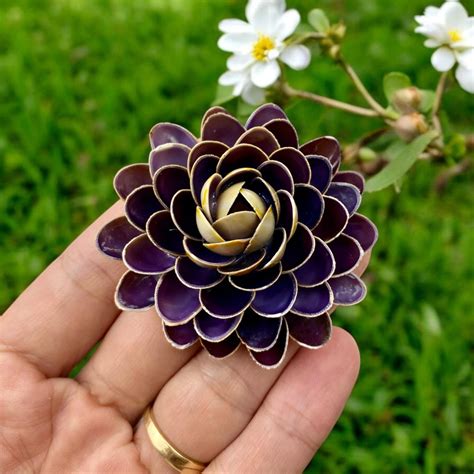 Purple Sea Shell Flowers Decoration Handmade Flower Beach Wedding Decor Seashell Coastal Decor