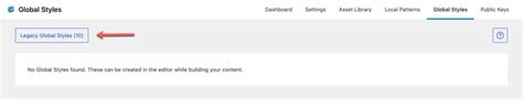Migrating From Legacy Global Styles Documentation