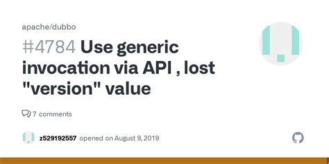 Use Generic Invocation Via API Lost Version Value Issue 4784