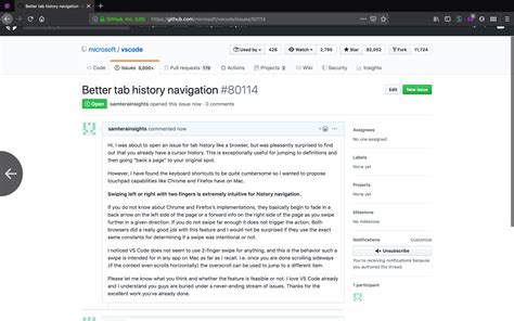 Better Tab History Navigation · Issue 80114 · Microsoftvscode · Github