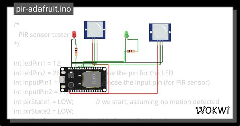 Pir Adafruit Ino Wokwi ESP32 STM32 Arduino Simulator