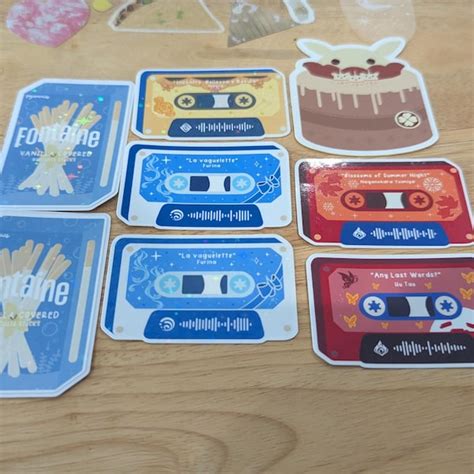 Genshin Impact Music Cassette Sticker Liyue Zhongli Xiao Ganyu Hu Tao