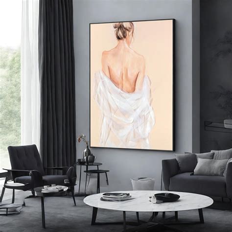 Nude Artwork Nude Woman Canvas Wall Art Nude In Tulle Canvas