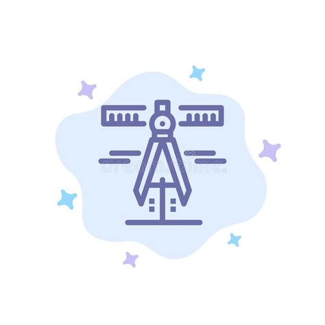 Calipers Geometry Tools Measure Blue Icon On Abstract Cloud Background Stock Vector