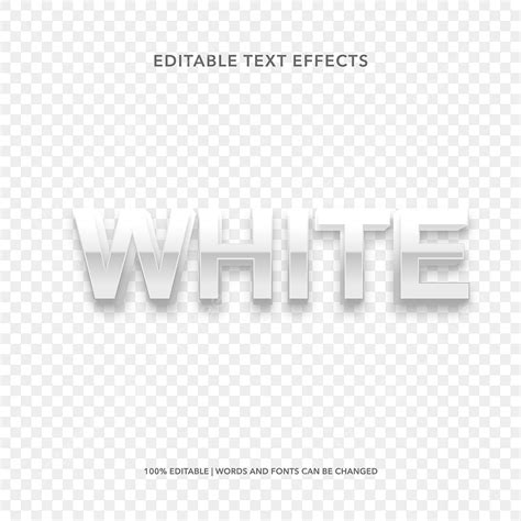 Editable Text Effect Vector Hd Images White Editable Text Effect