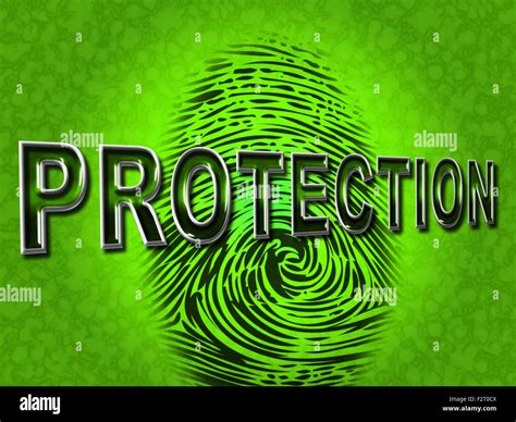Protection Fingerprint Representing Secure Private And Encryption Stock