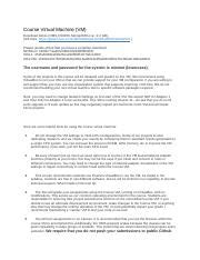 VM Setup Docx Course Virtual Machine VM Download Below OMS CS Spring Ova GB