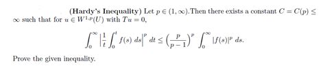 Solved Hardys Inequality ﻿let Pin 1 ∞ ﻿then There