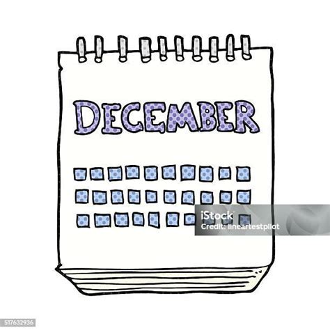Kalender Kartun Memperlihatkan Bulan Desember Ilustrasi Stok Unduh