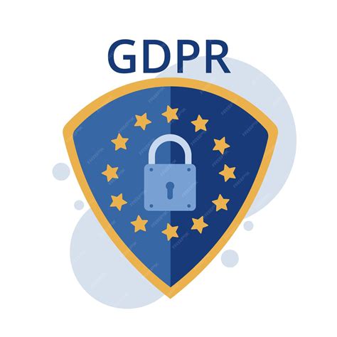 Premium Vector General Data Protection Regulation Shield With Lock