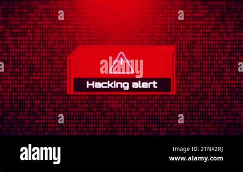 Attention Danger Symbol On Dark Red Glitched Background Computer Virus
