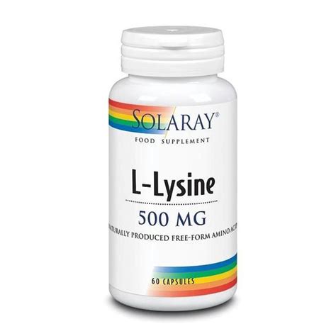 Solaray Free Form L Lysine 500mg Capsules Cosmetify