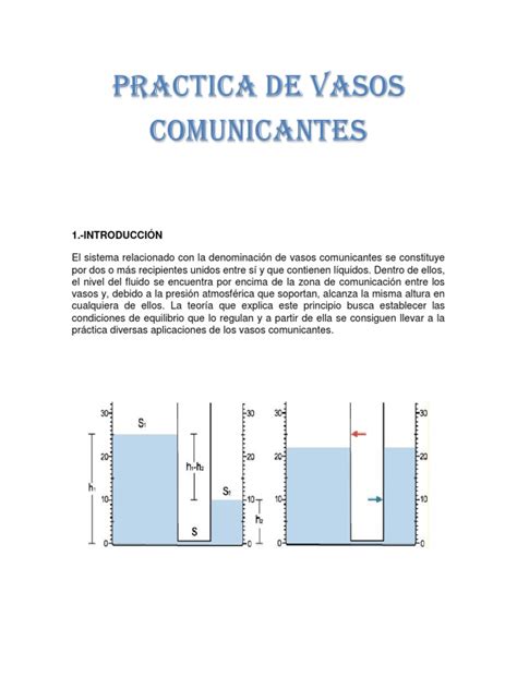 Vasos Comunicantes Pdf Líquidos Ciencias Fisicas