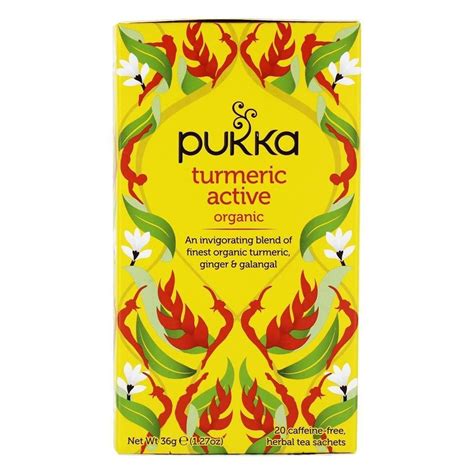 Pukka Herbs Organic Turmeric Active Tea 20 Tea Bags For Wellness