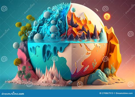 Concetto Di Riscaldamento Globale Modello 3d Del Pianeta Terra Con
