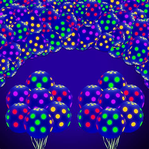 Pieces Inch Glow Party Polka Dots Balloons Uv Neon Glow Balloons Glow In The Dark