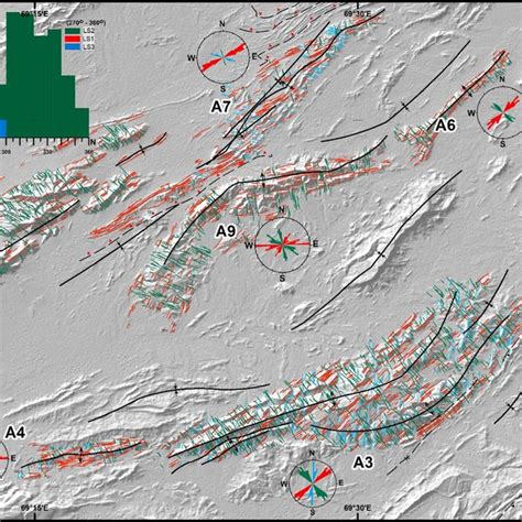 A Map Of The Lineament Data Extracted From The Shaded Relief Map Of The Download Scientific