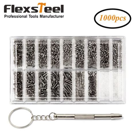 1000pcs Stainless Steel Micro Screws Tool Set For Glasses Sunglass Watch Phone Screws Nail Nuts