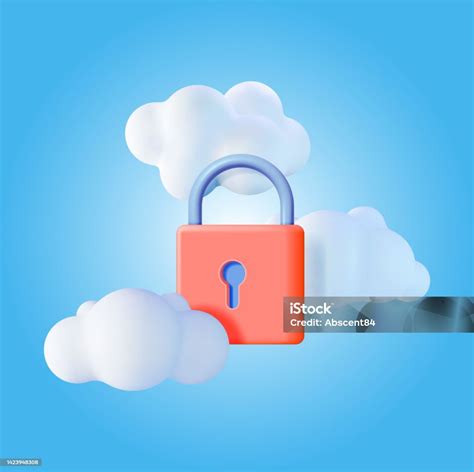 잠긴 자물쇠가있는 3d 흰색 구름 3차원 형태에 대한 스톡 벡터 아트 및 기타 이미지 3차원 형태 가상현실 교환 Istock