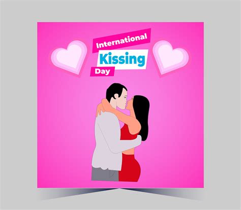International Kissing Day Poster With Couple Kissing 40731866 Vector