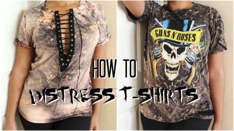 HOW TO DISTRESS T SHIRTS DIY BLEACHED T SHIRT YouTube