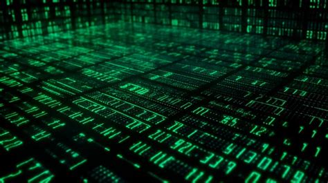 premium photo data from a digital stream or binary code on a matrix