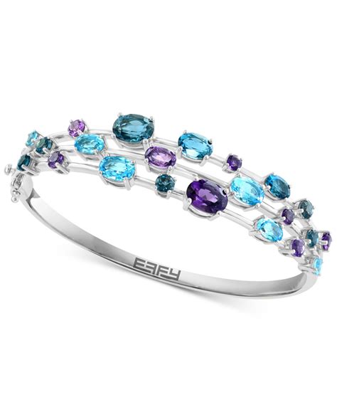 Effy Collection Effy Multi Gemstone Triple Row Bangle Bracelet 10 1 2