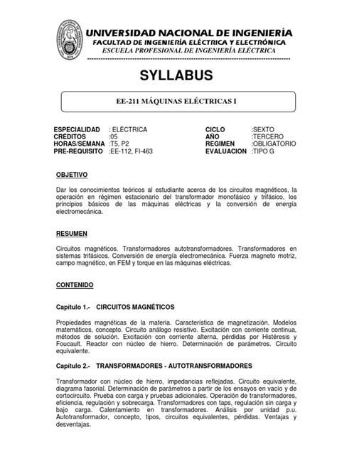 ee 211 maquinas electricas i pdf transformador inductor