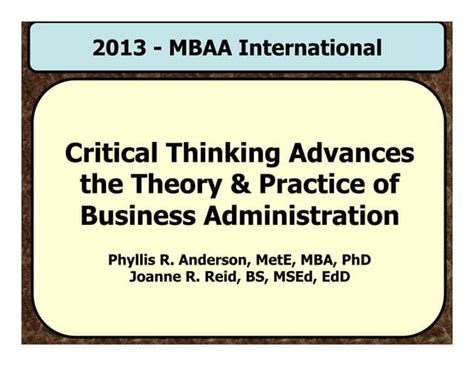 Ct Advances Theory And Practice Of Business Management Ppt