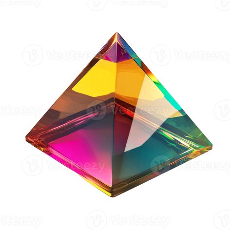 Colorful Iridescent Glass Pyramid Object Art 55659678 Png