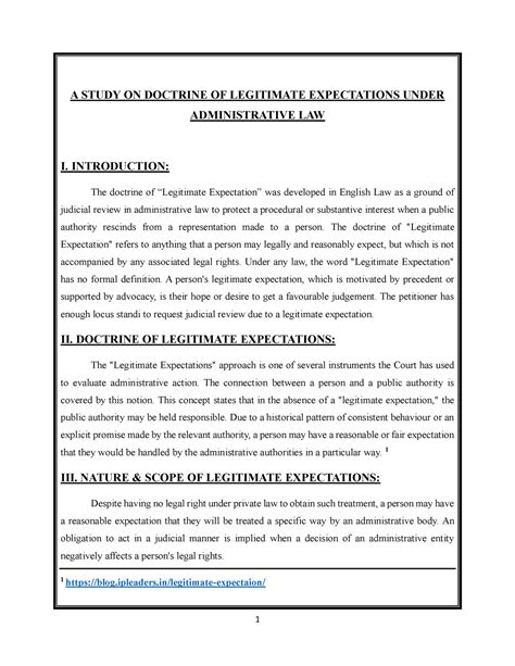 Administrative Law Assignment A Study On Doctrine Of Legitimate