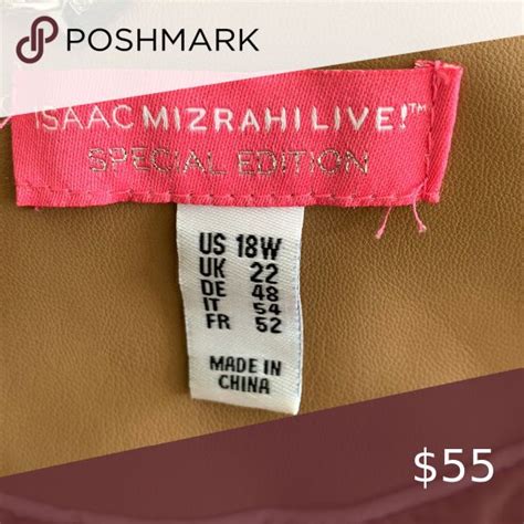 Issac Mizrahi Live Special Edition Faux Leather Jacket Cropped Camel Tan 18 W Faux Leather