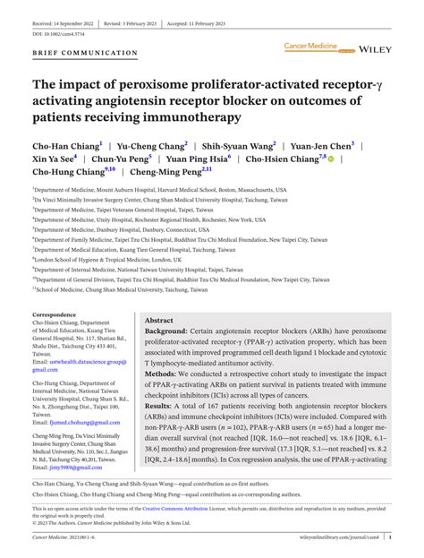 Pdf The Impact Of Peroxisome Proliferator Activated Receptor γ