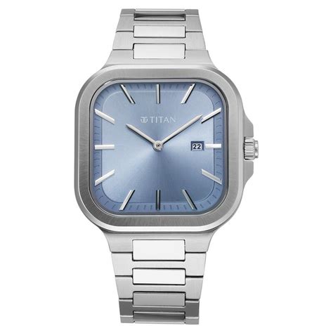 Buy Online Titan Classique Slim Square Quartz Analog With Date Blue
