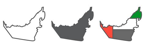 아랍 에미리트 연합 아이콘 컬렉션 국가 및 여행 아랍 에미리트 및지도 벡터 아이콘 세트 벡터 그래픽 편집 가능한 스트로크 개요 기호의 지도 두바이에 대한 스톡 벡터 아트 및