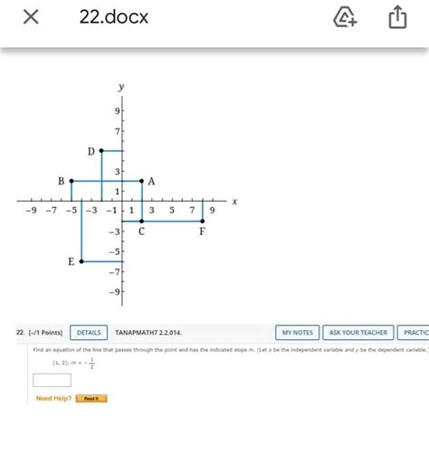 [solved] Find An Equation Of The Line That Passes Through