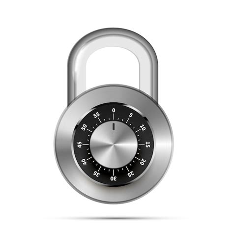 Premium Vector Realistic Round Padlock With Code Numbers Isolated On White