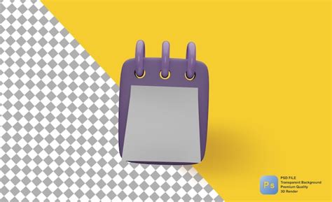 Um calendário roxo fundo azul e a palavra c na parte inferior PSD Premium