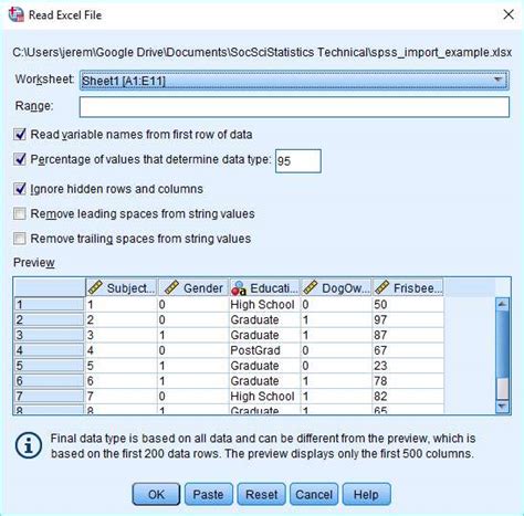 Importing Data Into Spss From Excel Easy Spss Tutorial
