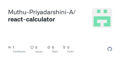 GitHub Muthu Priyadarshini A React Calculator