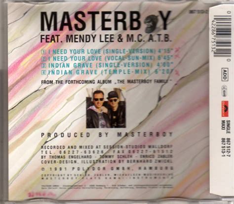 Masterboy I Need Your Love Cdm Eurodance 90 Cd Shop